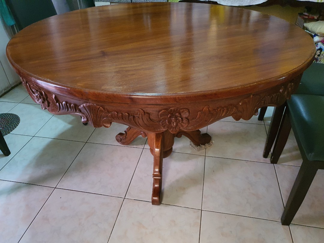 Narra round dining table, Furniture & Home Living, Furniture, Tables ...