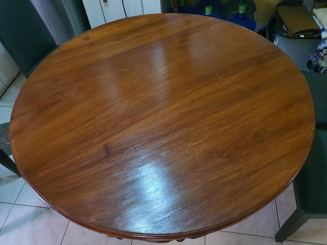 Narra round dining table, Furniture & Home Living, Furniture, Tables ...