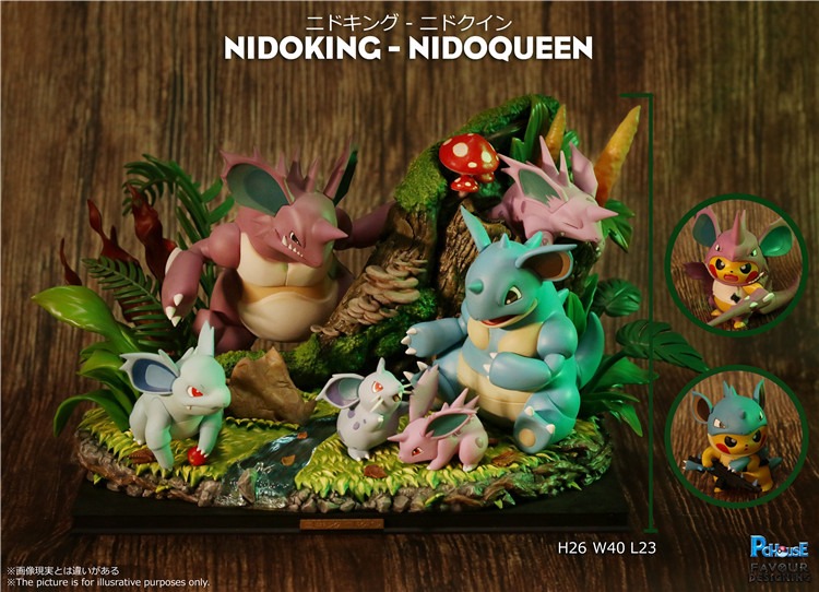 [PRE-ORDER]POKEMON: NIDOKING AND NIDOQUEEN FIGURE STATUE, Hobbies ...