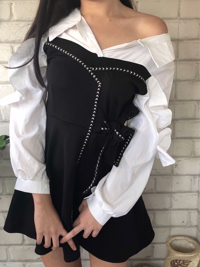 Super cute korean ruffled dress, Women's Fashion, Dresses & Sets ...