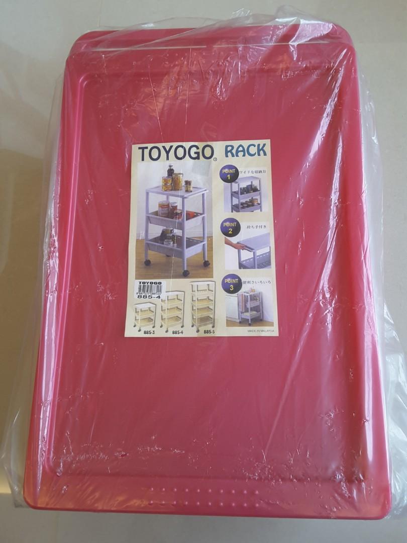 Toyogo 4 Tier Trolley with trolley and handle, Furniture & Home Living ...