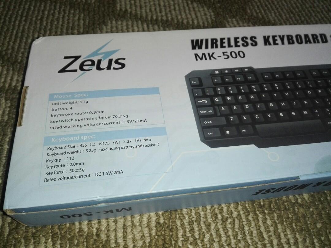 Zeus MK-500 - Wireless Keyboard and Mouse Set, Computers & Tech, Parts ...