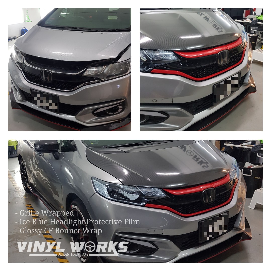 Honda Fit Front Grille Wrap Gloss Red, Car Accessories, Accessories on ...