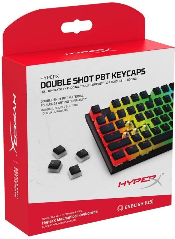 HyperX Pudding Keycaps Full Key Set - PBT (White / Black), Computers ...