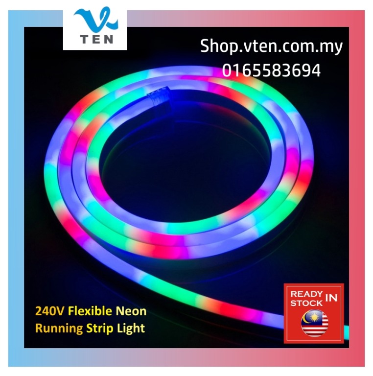IP66 16mm Round Running RGB Colorful Neon LED Strip Light, Furniture ...
