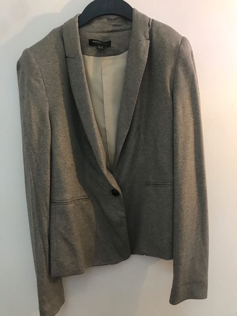 MANGO Grey Gold Glitter Jacket, Women's Fashion, Coats, Jackets and ...