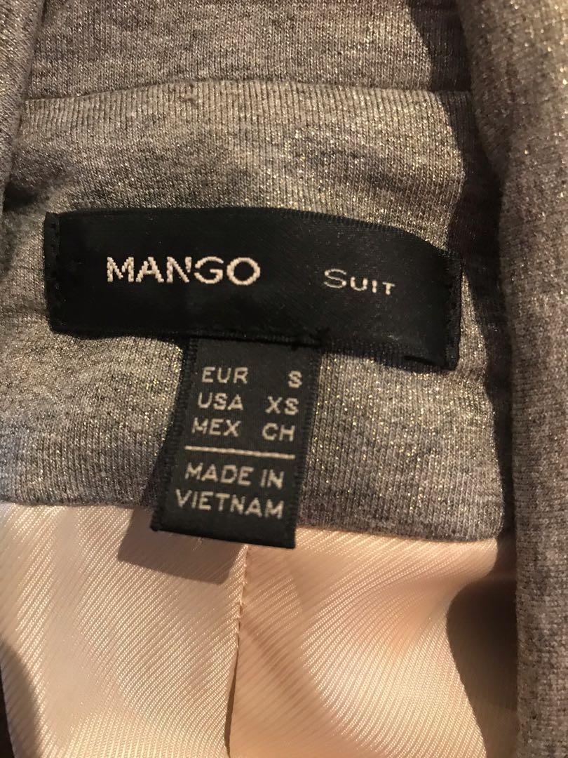 MANGO Grey Gold Glitter Jacket, Women's Fashion, Coats, Jackets and ...