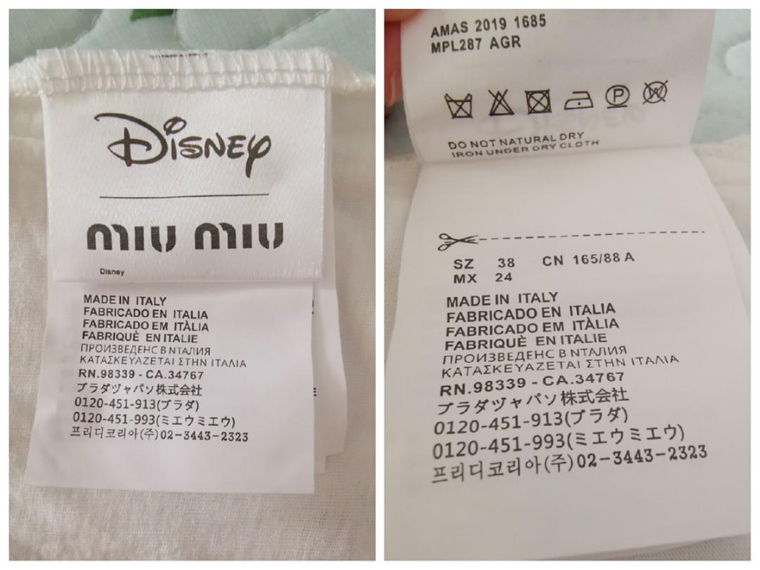 Miu Miu Mickey mouse T-shirt, Women's Fashion, Tops, Blouses on Carousell