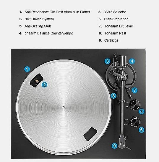 Muifa Branded Brand New Retro Wooden Style Turntable with Bluetooth ...