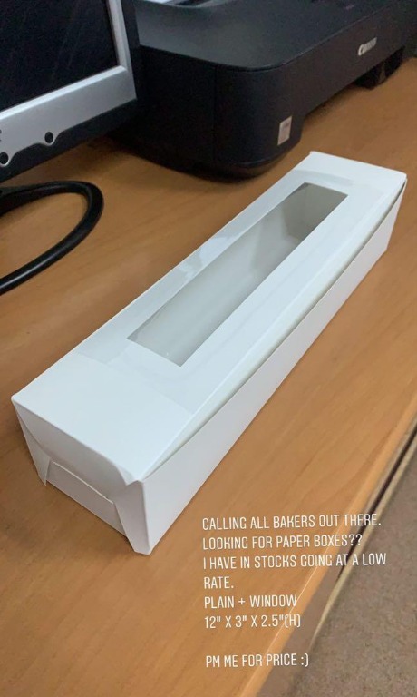 Rectangle Cake Box with Window, Furniture & Home Living, Kitchenware ...