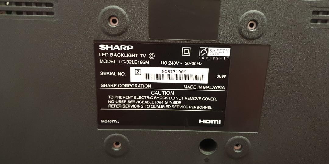 SHARP Aquos 32 inches MODEL LC-32LE185M, TV & Home Appliances, TV ...