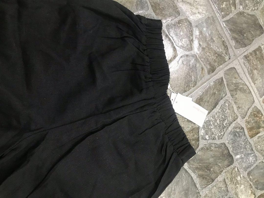 Supre Linen Blend Wide Crop Leg Pants in Black, Women's Fashion ...