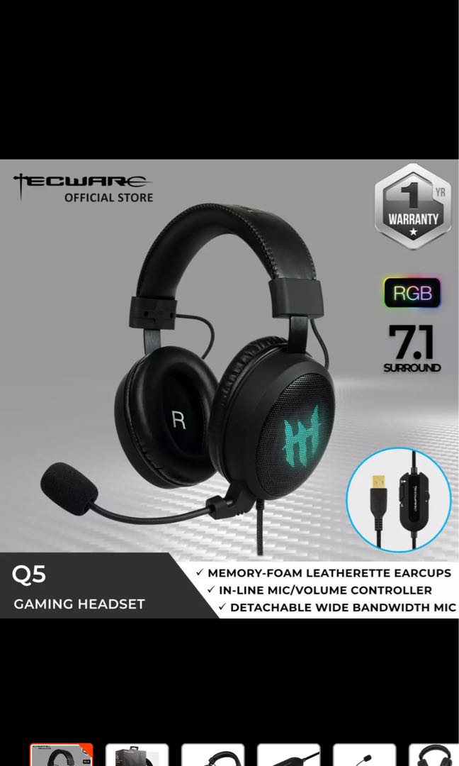 TECWARE Q5 USB 7.1 Headphone, Audio, Headphones & Headsets on Carousell