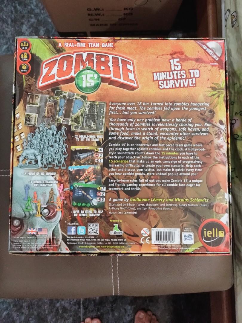 Zombie 15' Board Game Kickstarter COMPLETE, Hobbies & Toys, Toys & Games on Carousell