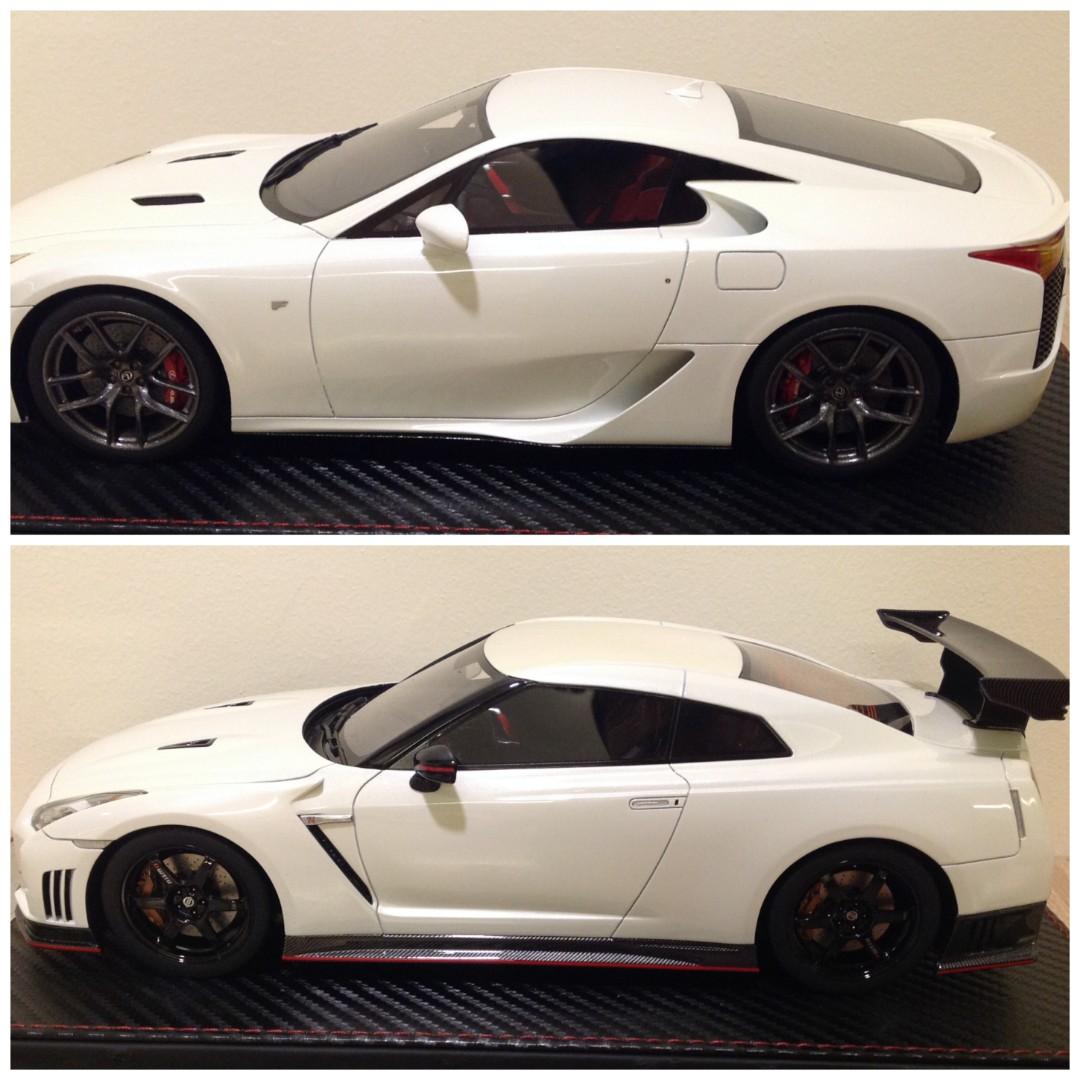 1/18 Avanstyle Lexus LFA (White) & Nissan R35 GT-R Nismo (Pearl White ...