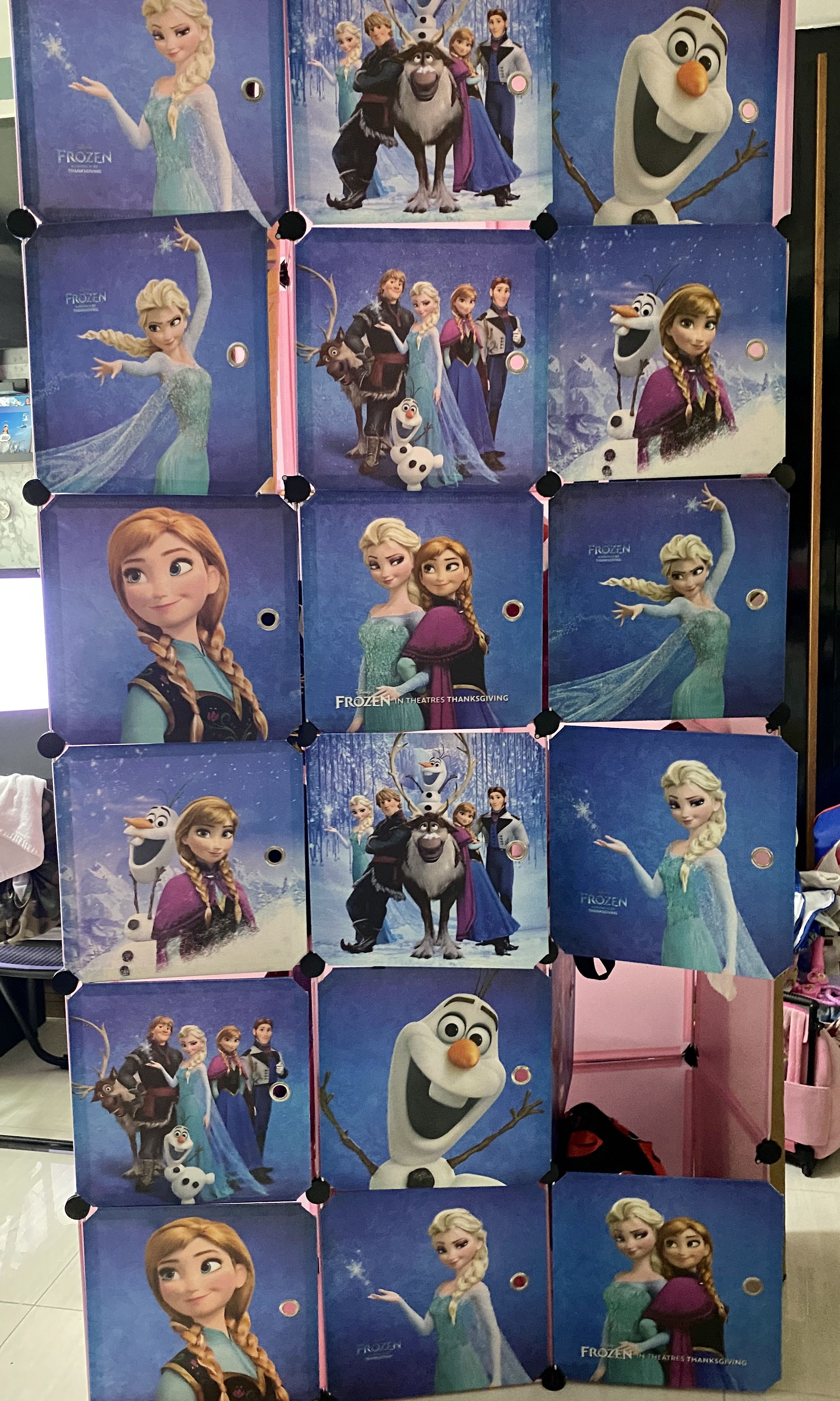 18 cubes Frozen Elsa Anna children wardrobe cabinet, Babies & Kids ...