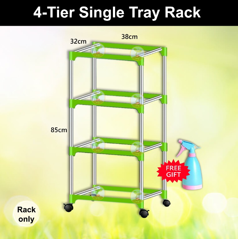 4-Tier Sprouter Tray Rack | Sprout Seedling Tray Shelving Display Stand ...