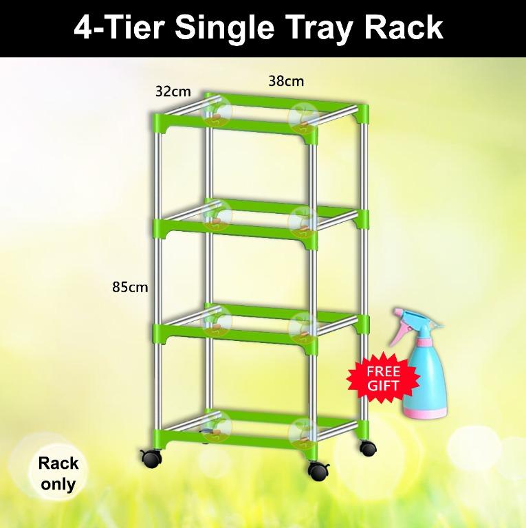 4-Tier Sprouter Tray Rack | Sprout Seedling Tray Shelving Display Stand ...