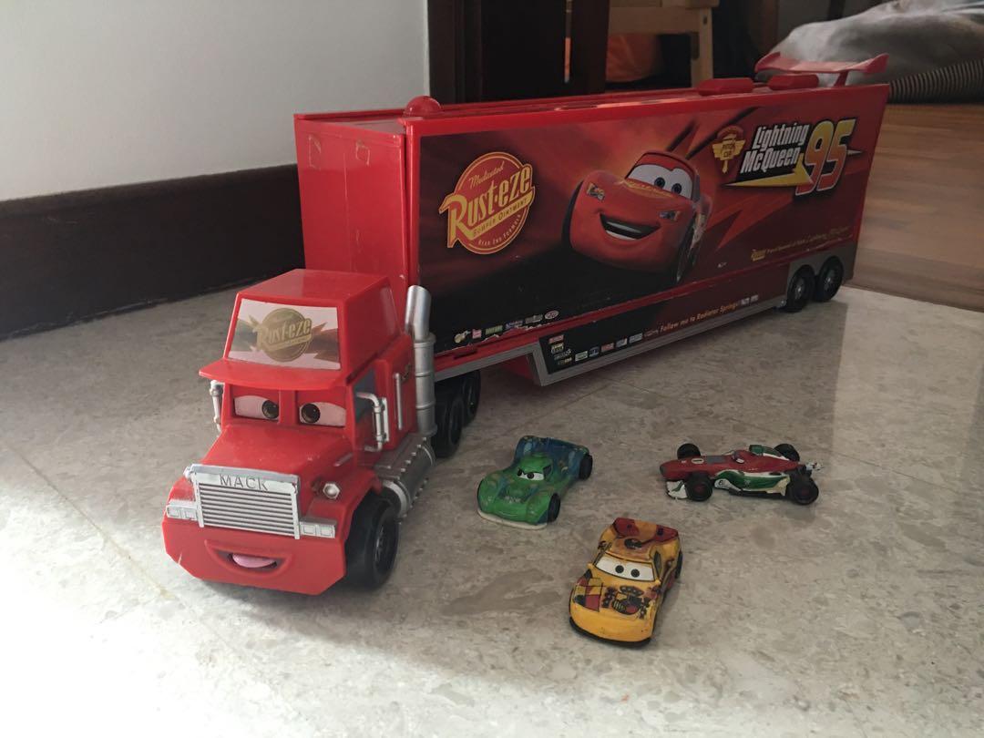Cars 2 Mack truck with 10 cars, Hobbies & Toys, Toys & Games on Carousell