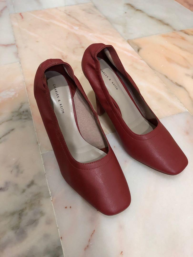 Charles & Keith Red Heels (seldomly worn), Women's Fashion, Footwear ...