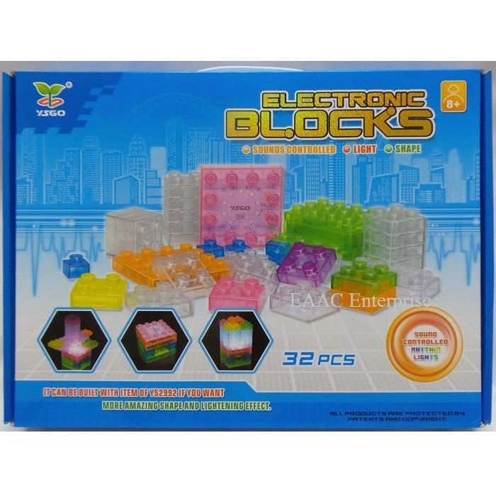 Electronic Lego Building Blocks Bricks Sound Controlled Lights Kawalan ...