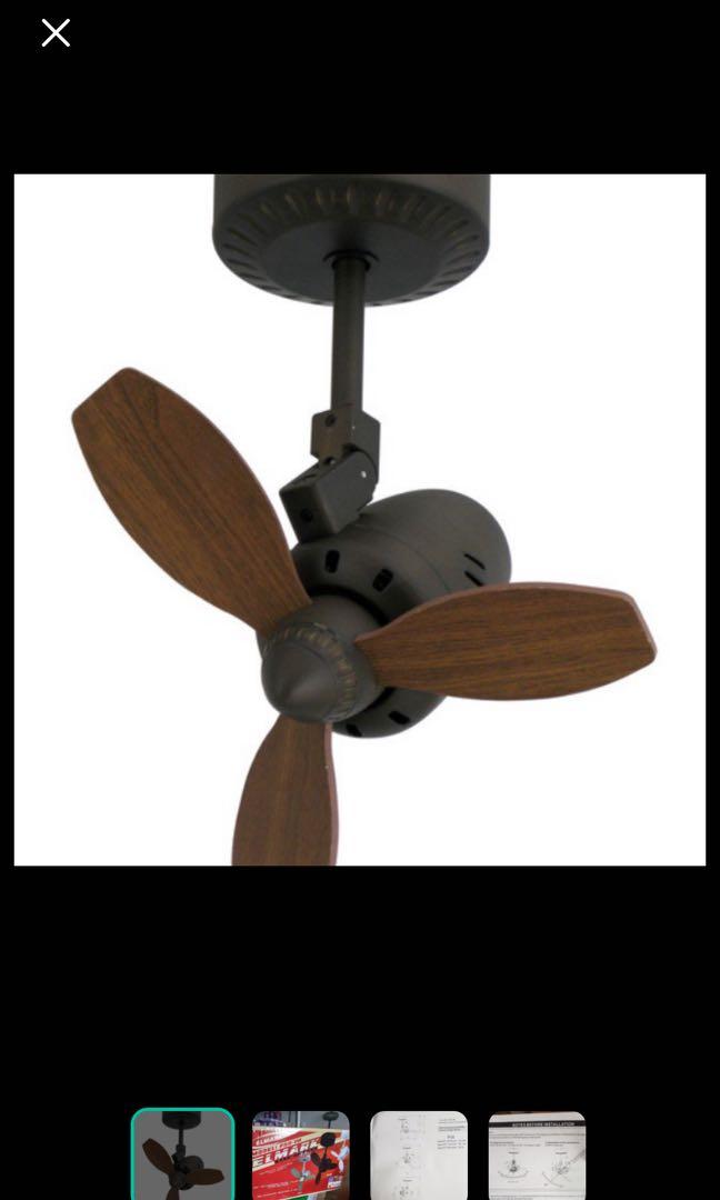 Elmark Wooden Blade Wall Fan, Furniture & Home Living, Lighting & Fans ...
