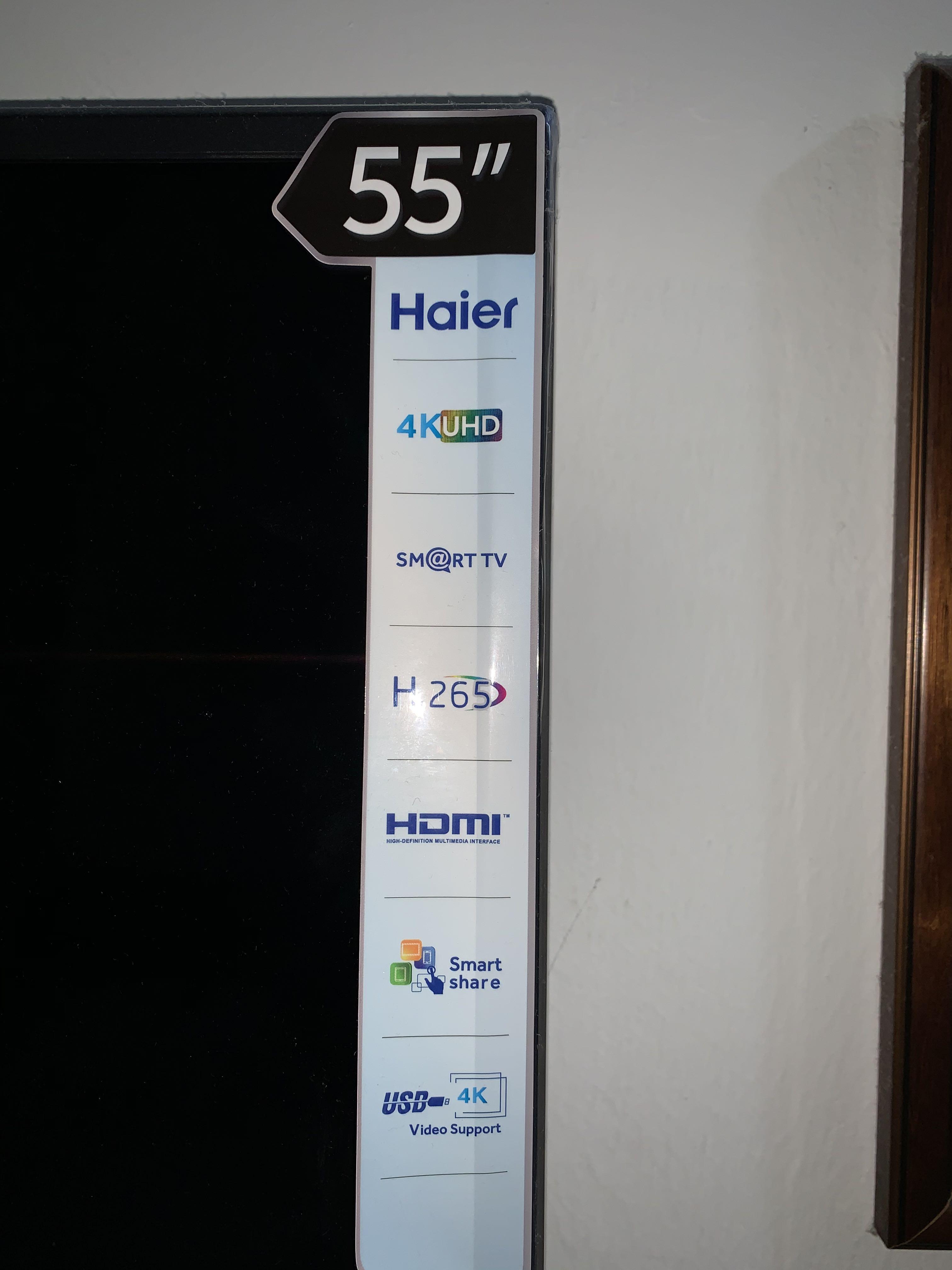 HAIER 4K SMART TV 55’ Inch (UHD), TV & Home Appliances, TV ...