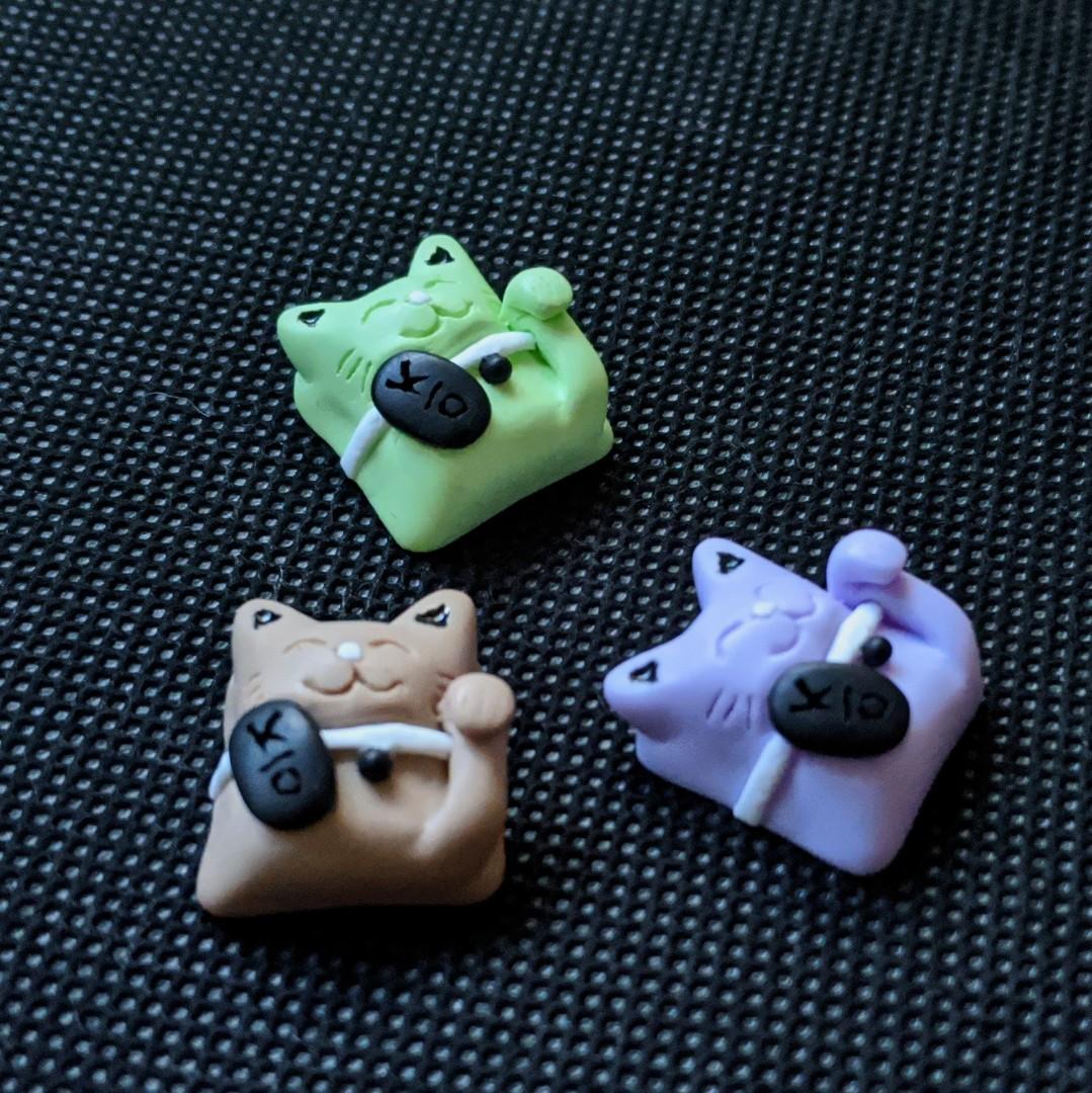 Ko Caps Milk Tea Lucky Cat Artisan Keycap, Computers & Tech, Parts ...