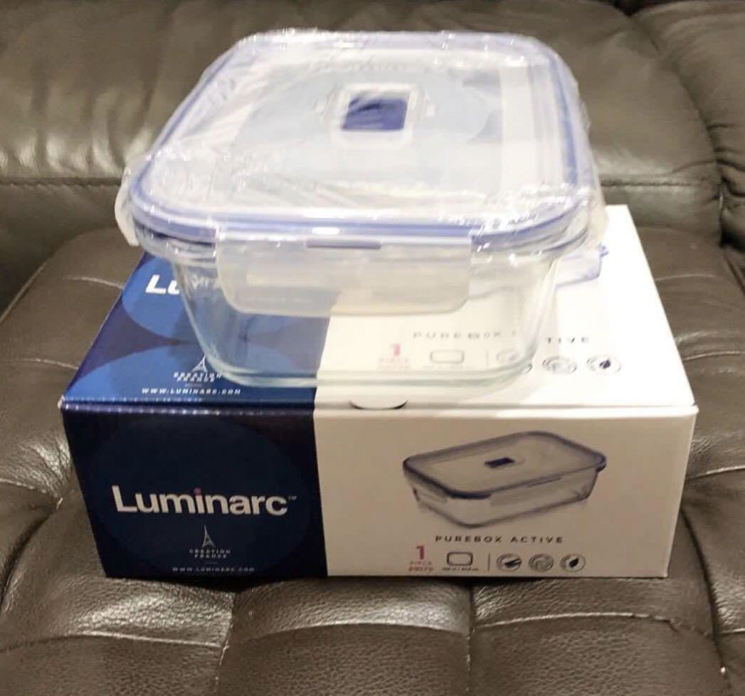 Luminarc Pure Box Glass Storage Container, Everything Else on Carousell