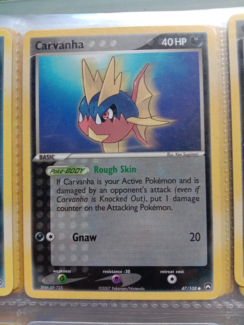 Pokemon card Carvanha 47/108, Hobbies & Toys, Toys & Games on Carousell