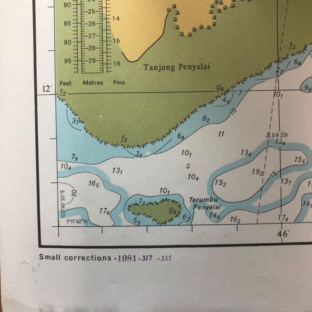 Port of Singapore Map Nautical Hydrographic chart, Hobbies & Toys ...