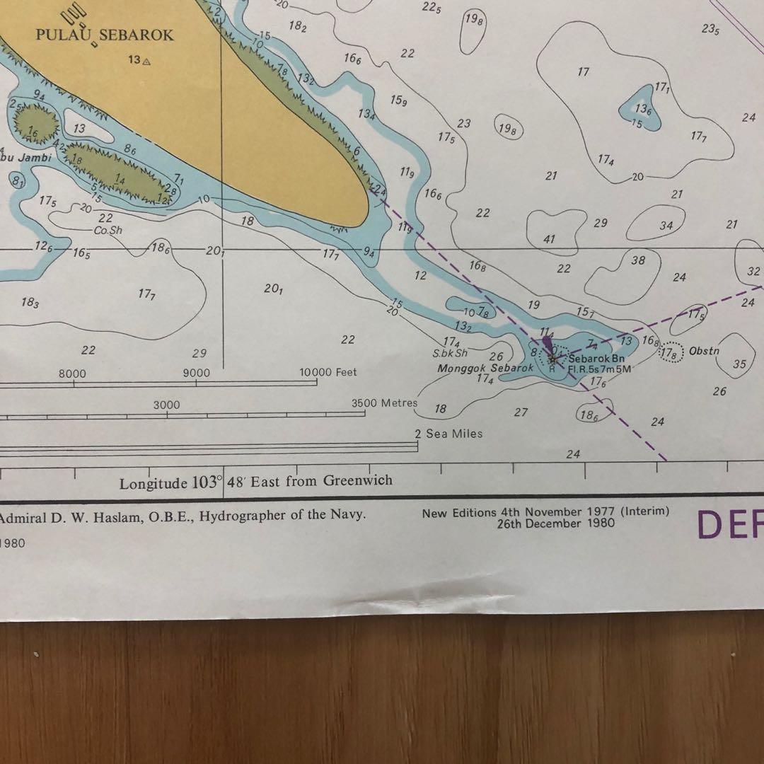 Port of Singapore Map Nautical Hydrographic chart, Hobbies & Toys ...