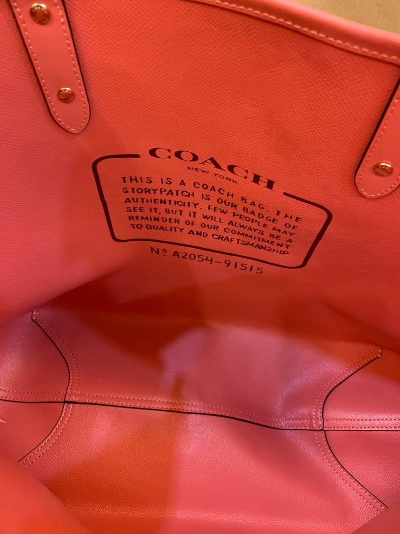 Ready Stock authentic coach 91515 signature canvas reversible totes ...