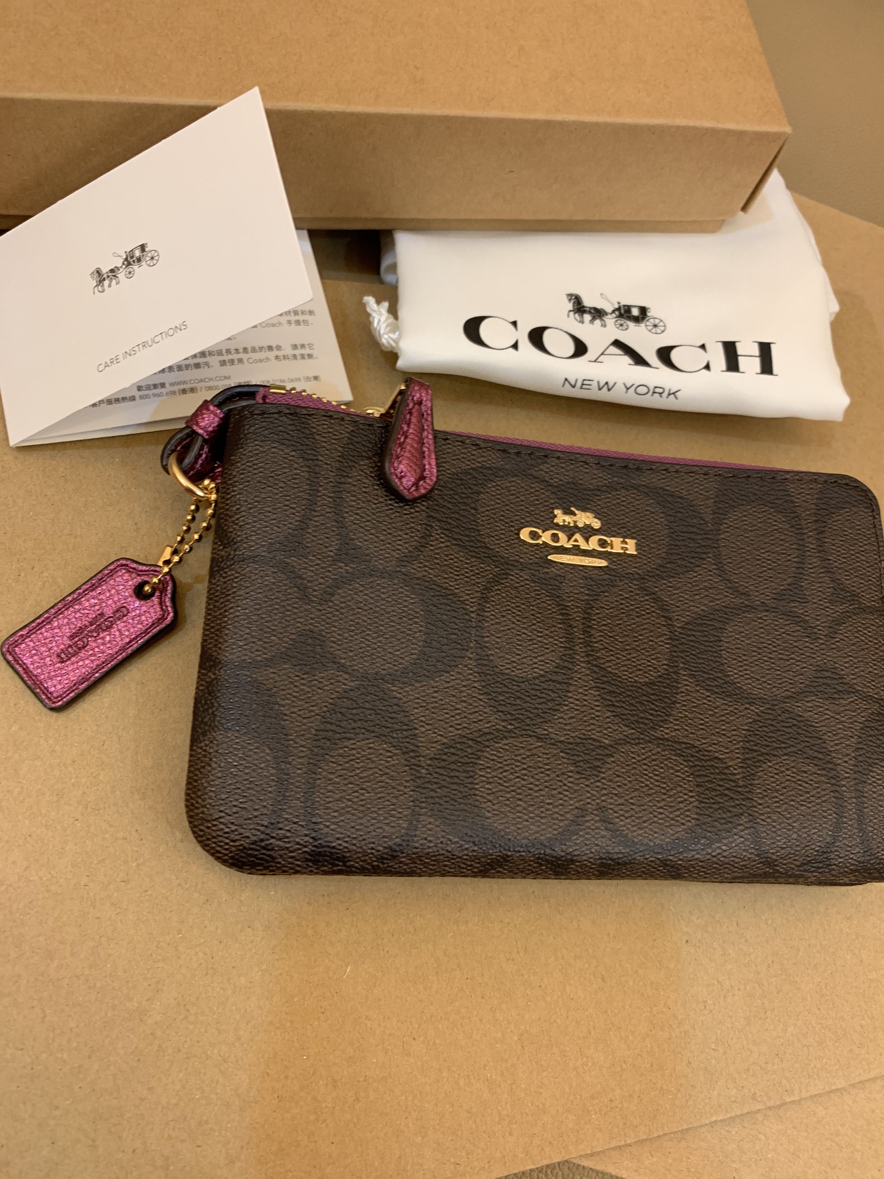 Ready Stock F87581 women monogram canvas pin pouches wallet wristlet in ...