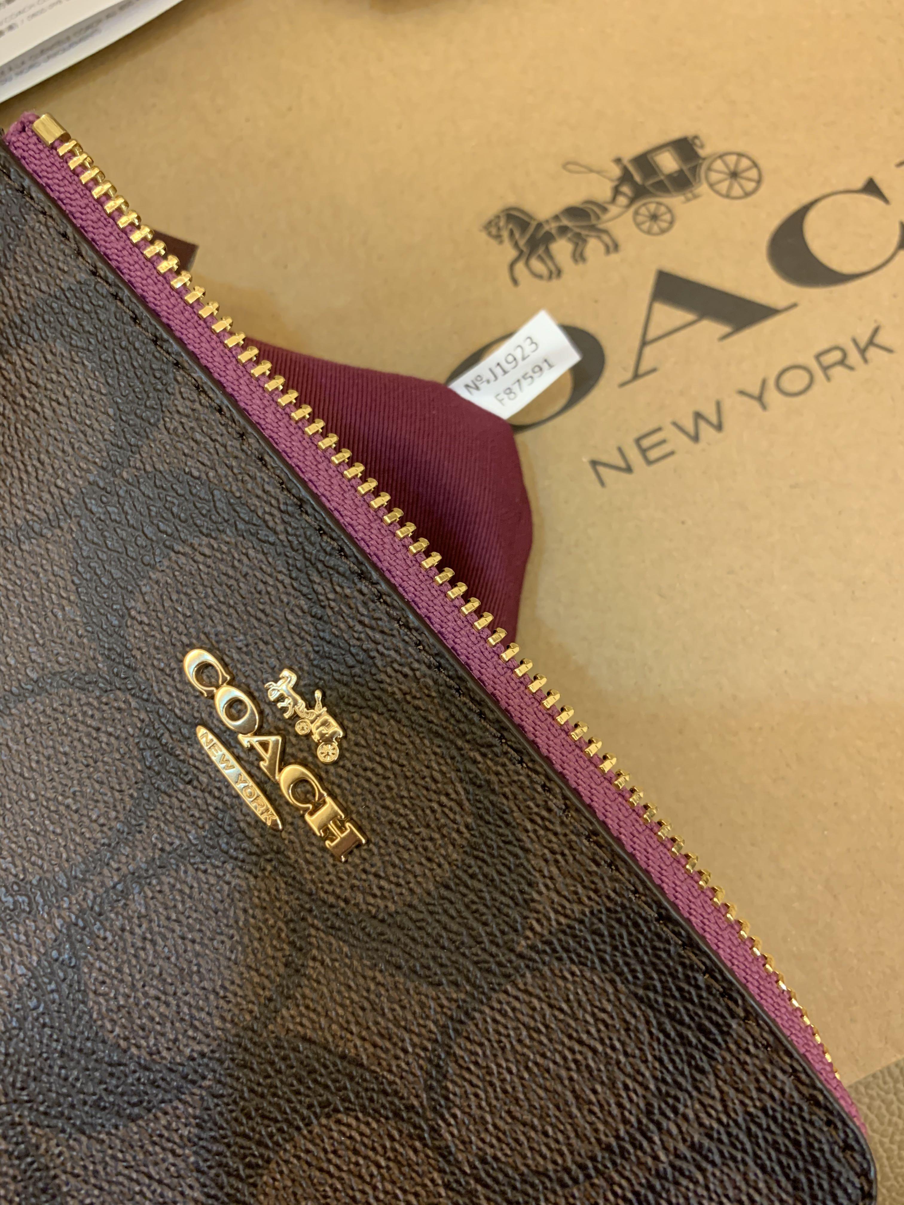 Ready Stock F87581 women monogram canvas pin pouches wallet wristlet in ...