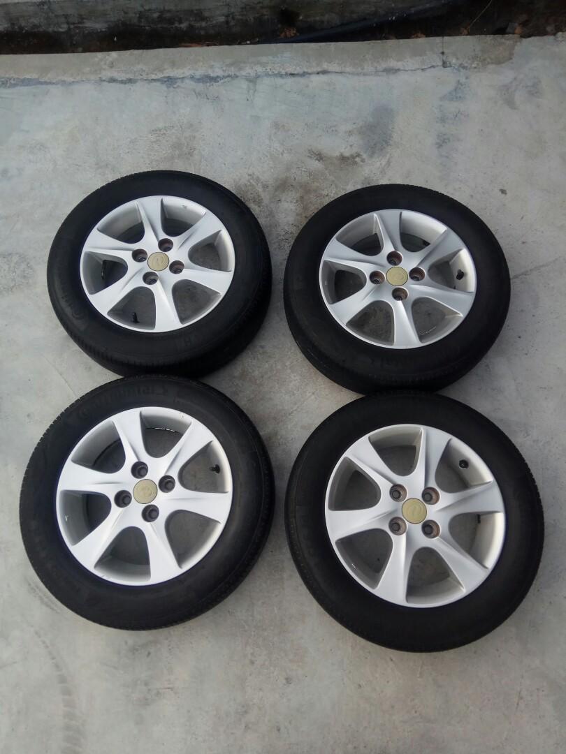 Rim Myvi Lagi Best 1.3 beserta Tayar, Auto Accessories on Carousell