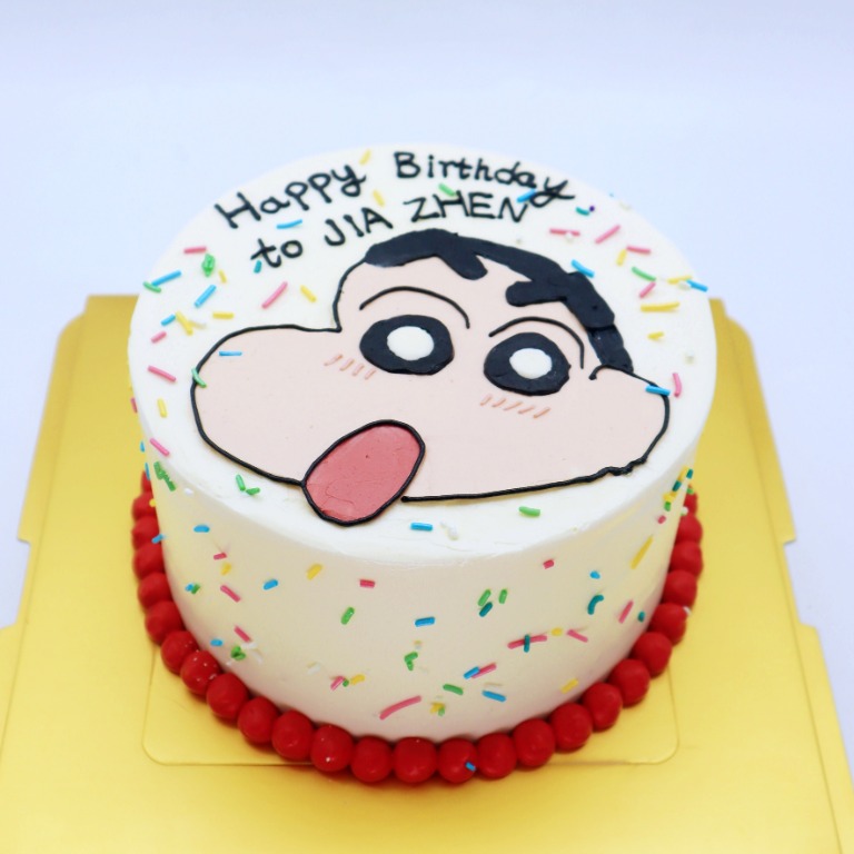 Shin Chan 蜡笔小新 Cake, Food & Drinks, Homemade Bakes on Carousell