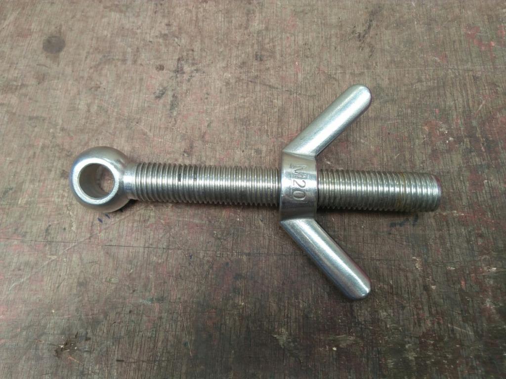 Stainless Steel SS304 Dog Bolt with Wingnut Wing Nut, Furniture & Home ...