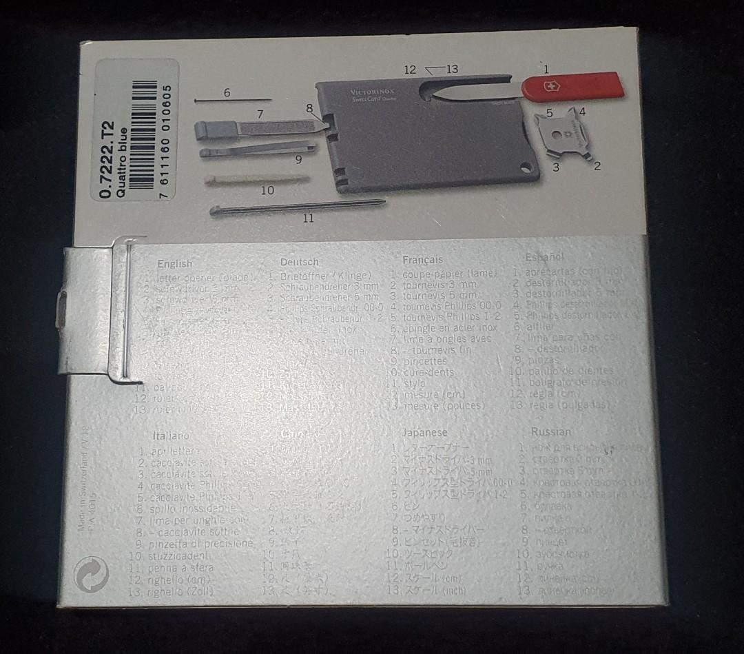 VICTORINOX SWISSCARD QUATTRO SAPPHIRE, Furniture & Home Living, Home ...