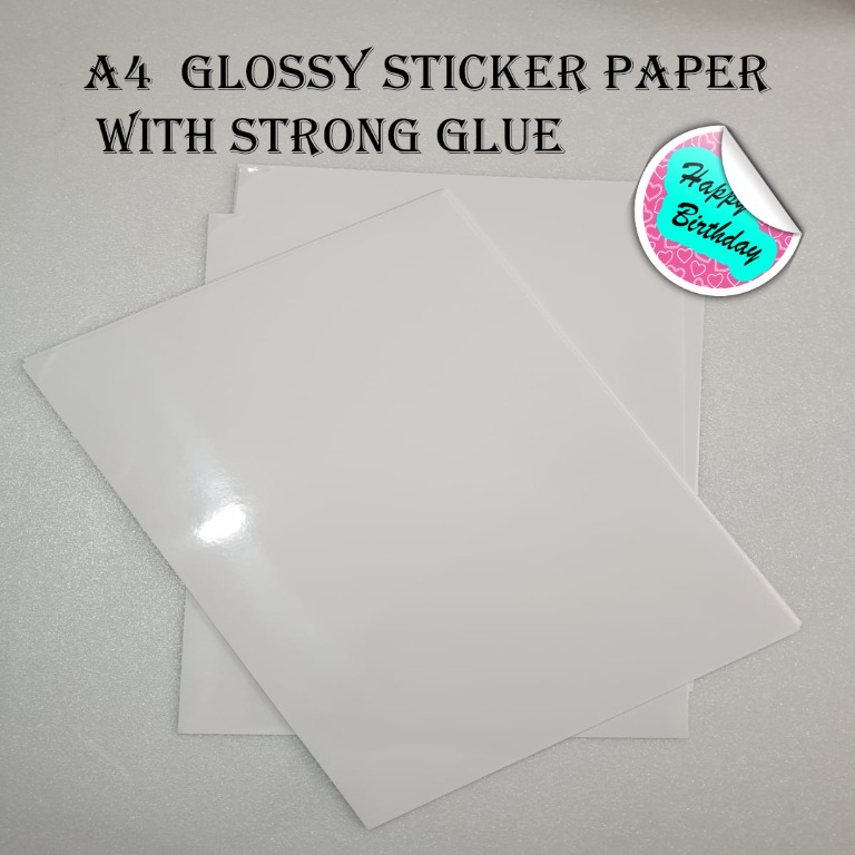 A4 Premium Glossy Sticker Paper -(Pack of 100 Sheets), Hobbies & Toys ...