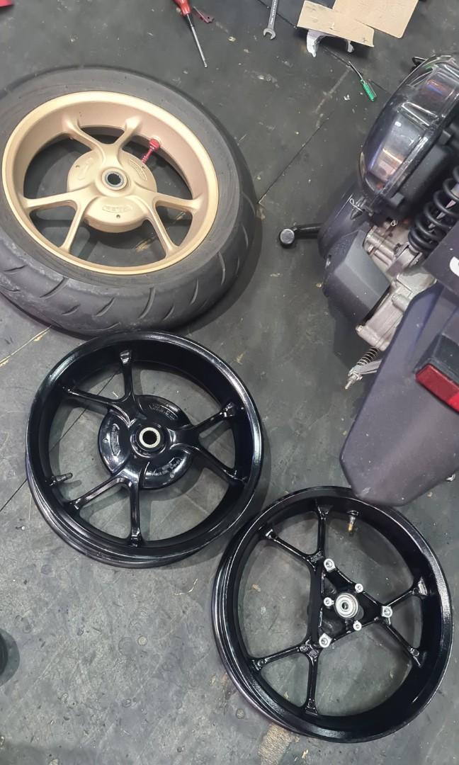 aerox change sport rim original black color, Motorcycles, Motorcycle ...