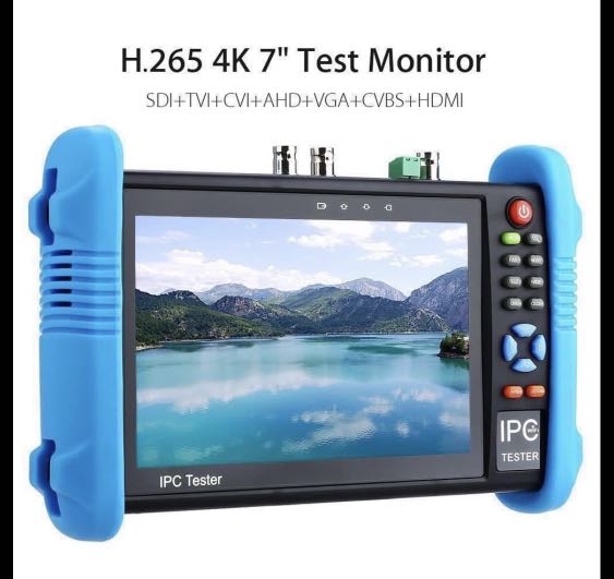 All in One CCTV Tester-IP & Analog Camera Tester with 7”inch IPS Touch ...