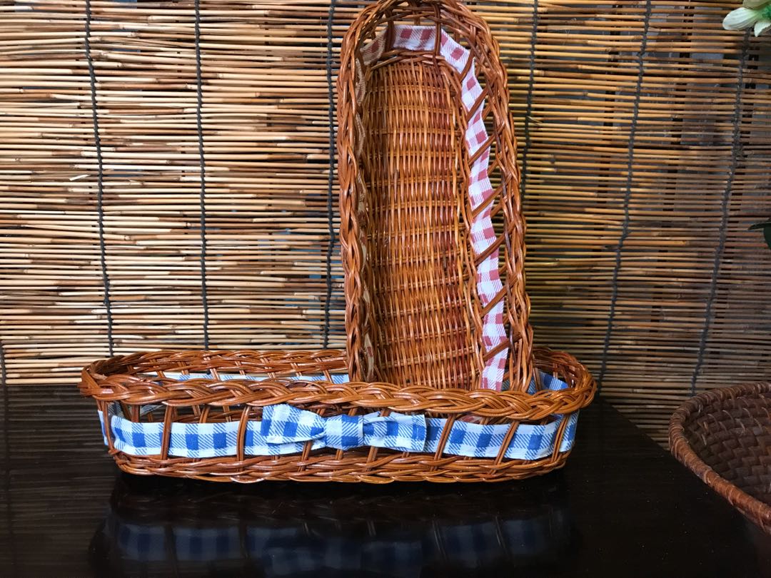 Japan Rattan Spoon and fork containers / organiser, Furniture & Home ...