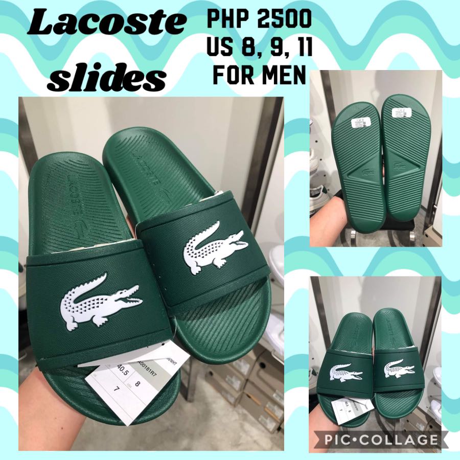 Lacoste Big Croc Logo Slides US 8,9,11, Men's Fashion, Footwear ...