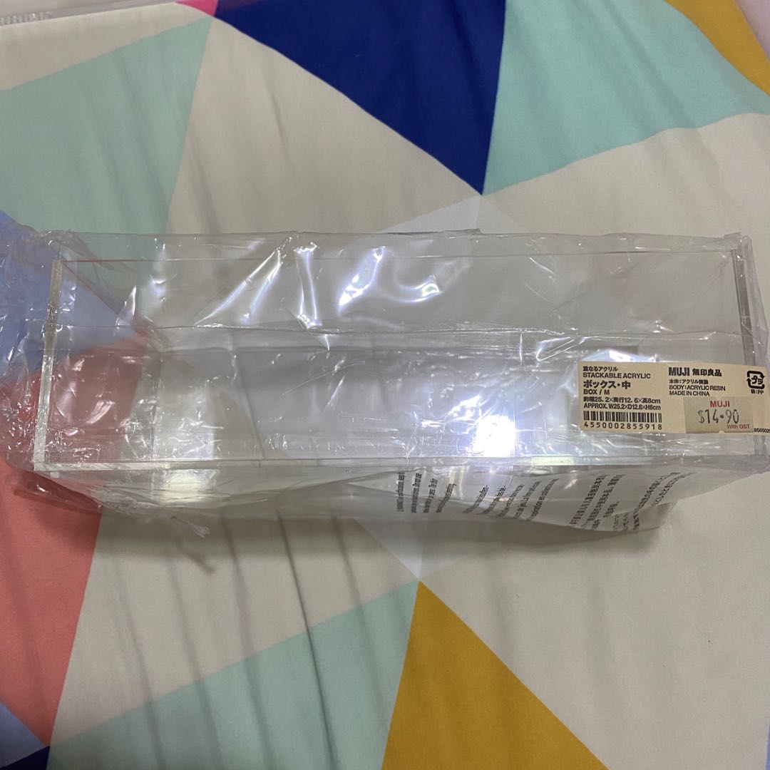 MUJI stackable acrylic box M & L, Furniture & Home Living, Home ...