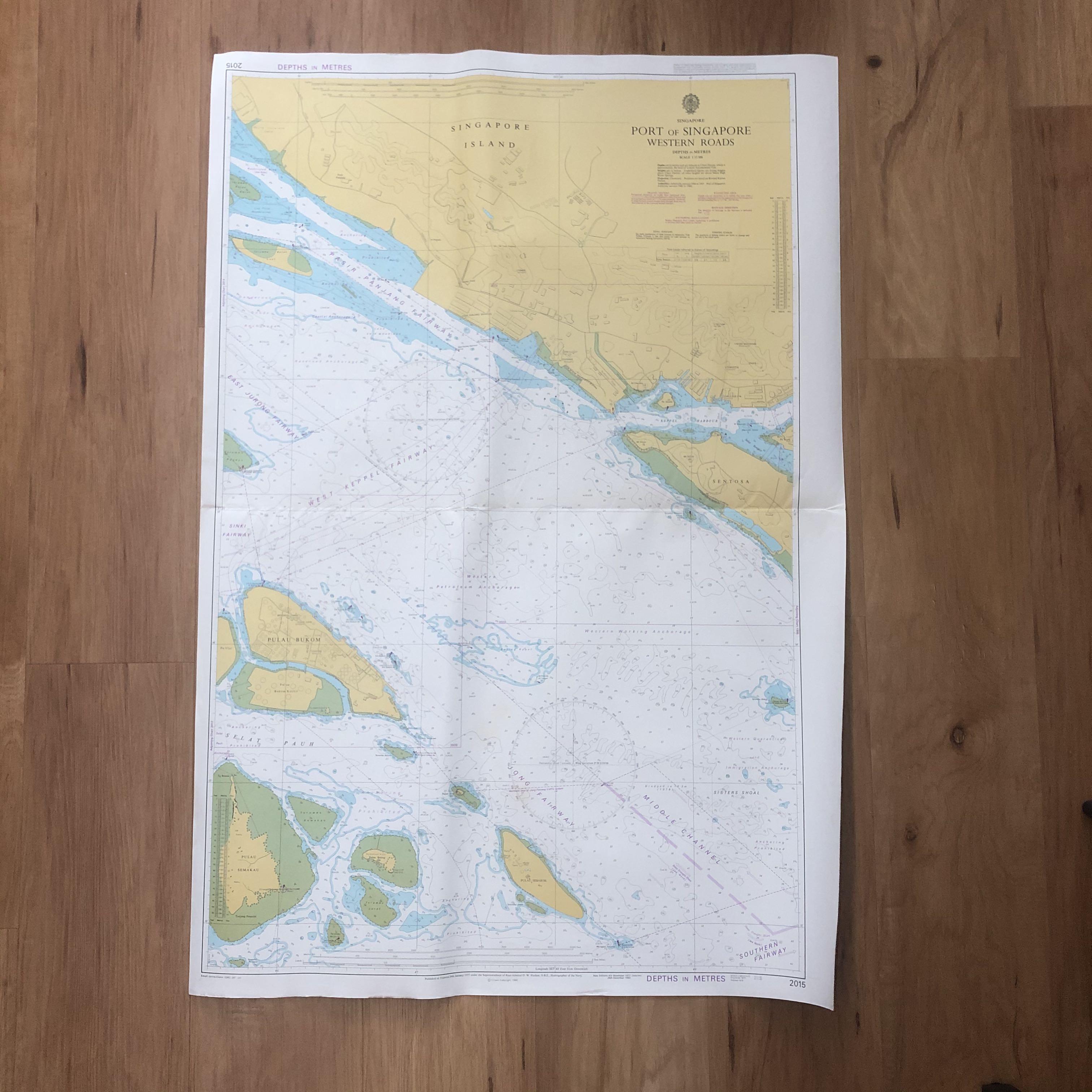 Port of Singapore Map Nautical Hydrographic chart, Hobbies & Toys ...