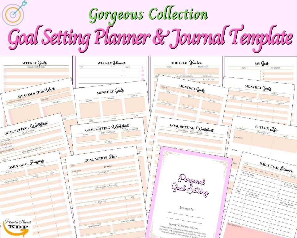 Calendars & Planners Paper & Party Supplies A4 and Letter Goal Tracker ...