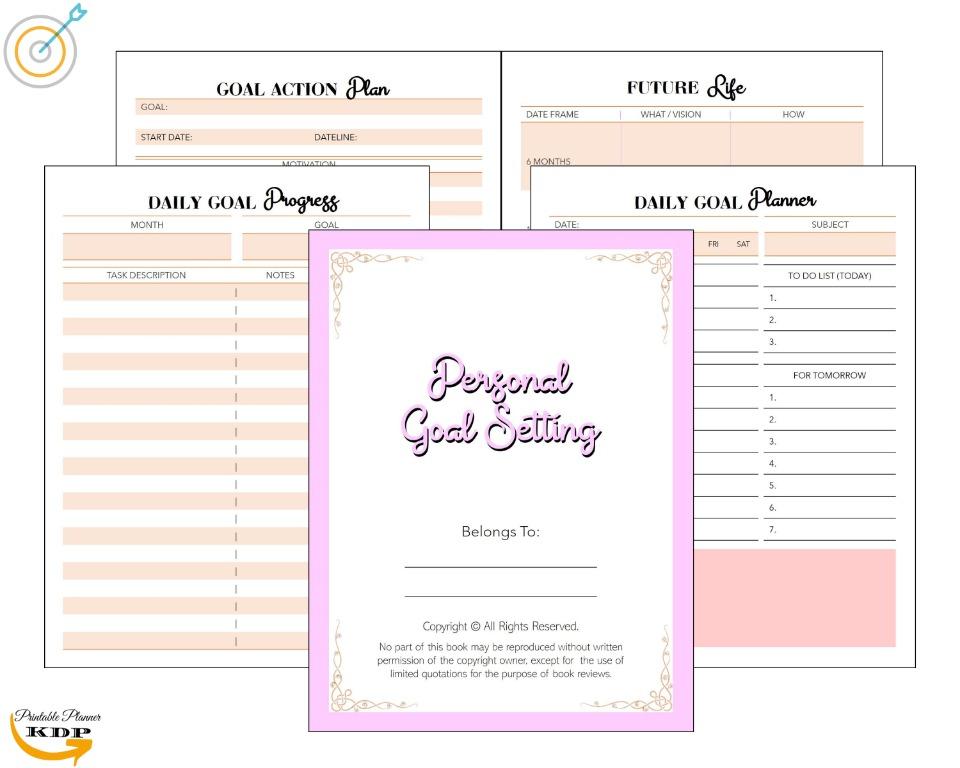 PrintablePlannerKDP 5 sales 5 sales Goal Setting Planner & Journal ...