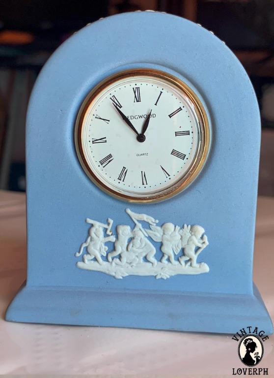 Rare find Wedgwood England Blue Jasperware Miniature Quartz Clock ...