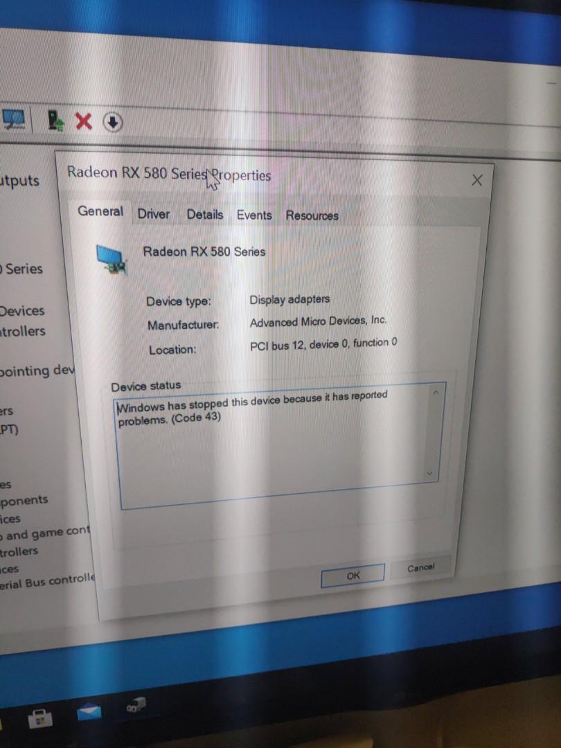 SAPPHIRE NITRO RX580 8GB - ERROR 43, 電腦＆科技, 手提電腦 - Carousell